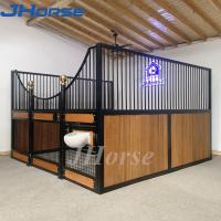 China Bamboo Wooden Stables European Horse Stalls Front Panel With Feeder for sale