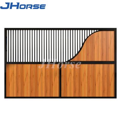 China Back Side Horse Stable Partitions Black Powder Coated for sale