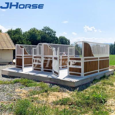 China Q235 14ft Outdoor Horse Wash Stall Fronts With Optional Washroom Hose Boom for sale