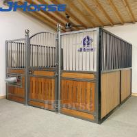 China Europe Style Hot Dip Galvanized Metal Frame Horse Stall Fronts With Swivel Feeder for sale