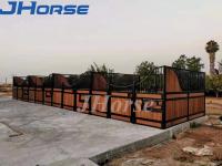 China Standard 14Feet Black Powder Coated  Horse Stall Panels Fronts Filling Bamboo for sale