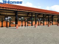 China Luxury Europe Style Horse Stall Fronts Bamboo Pine Infilled for sale