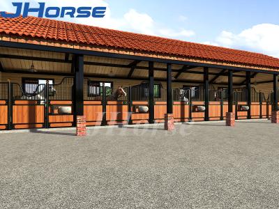 China Luxury Europe Style Horse Stall Fronts Bamboo Pine Infilled for sale