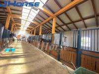 China Hardwood Bamboo Metal Horse Stall Panels 14ft With Galvanized Swinging Door for sale