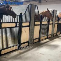 China Safe Steel Structure Prefabricated Horse Stable 10ft 12ft 14ft Black Powder Coated for sale