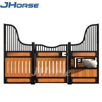 China Standard Horse Stall Fronts 12 Ft Solid Horse Stables Panels With Sliding Door for sale