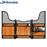 China Standard Horse Stall Fronts 12 Ft Solid Horse Stables Panels With Sliding Door for sale