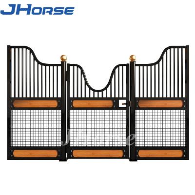 China European 2.4m Horse Stall Fronts Mesh Black Powder Coating for sale