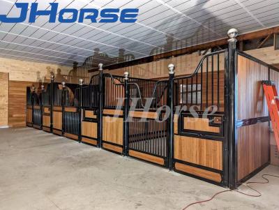 China Permanent Equine Bamboo Wood European Horse Stalls 3D Design for sale