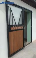 China Outdoor Portable Riding Barn Door Metal Horse Barns Black Powder Coated for sale