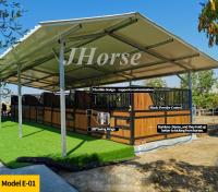 China Swing Door Luxury Wooden Panel 10ft Horse Stable Fronts for sale