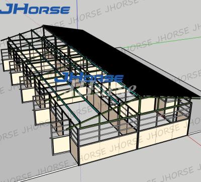 China Galvanized Temporary Vinyl Sewn Horse Stall Panels For Horse Stables for sale