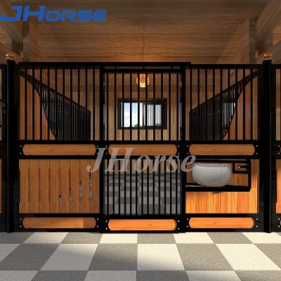China Diy Sliding Horse Stall Fronts Door Bamboo Galvanized Large Horse Stable for sale