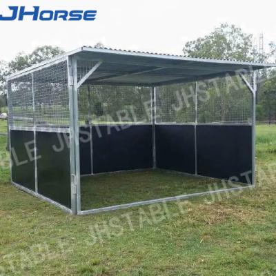 China Economical Temporary 12ft Horse Stable Box With Pvc Board for sale