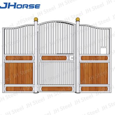 China High quality fancy horse stable swing front door in black coating for sale
