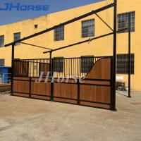 China Wooden Bamboo Infill Equine Stall Fronts With Sliding Door for sale