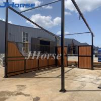China Wooden Bamboo Infill Equine Stall Fronts With Sliding Door for sale