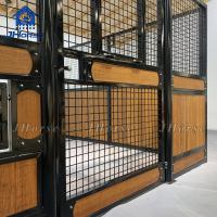 China Luxury Customized Steel Frame Bamboo Boarding Horse Stall Panels Stables Box for sale