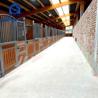 China Customizable Welded Steel Horse Stalls Weatherproof European Horse Stalls With Bamboo Fillin Wood for sale