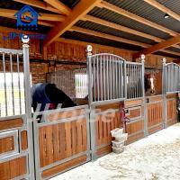 China Customizable Welded Steel Horse Stalls Weatherproof European Horse Stalls With Bamboo Fillin Wood for sale