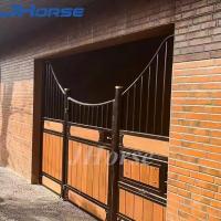 China Customized Color Horse Stable Fronts Panels 2.2m Height Powder Coated Galvanized European Horse Stalls for sale
