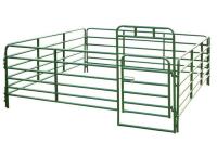 China Pipe Railing Cattle Corral Panels , Portable Corral Panels With Black Green Painted for sale