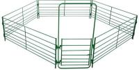 China Pipe Railing Cattle Corral Panels , Portable Corral Panels With Black Green Painted for sale