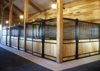 China Custom European Horse Stalls Panels Low Stall Front Design Adjustable Latch Plate for sale