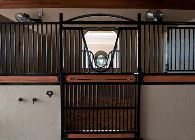 China Swing Door Professional Horse Stall Fronts Durable Wooden Bamboo Material for sale