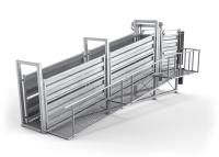 China Custom Leveled Livestock Loading Ramp Plans Hardwood Timber Floor for sale
