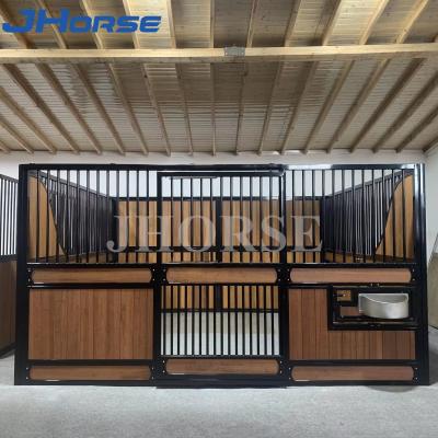 China Powder Coated European Horse Stalls Front Panels Bamboo Fillin Wood Weatherproof for Farms for sale