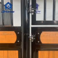 China Customized Welded Weave Steel Horse Stall With Bamboo Filling Wood for sale