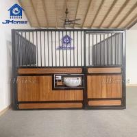 China Horse Box Stable Door Exterior Mesh Horse Stall Front With Hay Feeder European Horse Stalls for sale