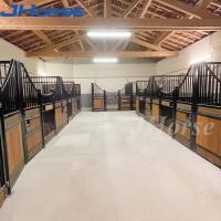 China Weatherproof 2.2m Height European Horse Stalls With Plastic Wood Swing Door for sale