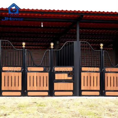 China Customizable Steel And Bamboo Horse Stable Stall With Swing Door Or Sliding Door for sale