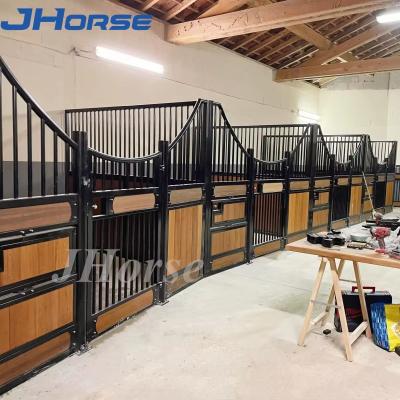 China 3.0m Welded Horse Stall Fronts with Bamboo or Customized Fillin Wood for sale