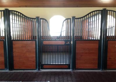 China Portable Black Powder Coated Steel Horse Stables 3.6m 3.8m 4.0m for sale