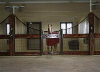 China Portable Black Powder Coated Steel Horse Stables 3.6m 3.8m 4.0m for sale