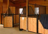 China Horse Stable Panels Bamboo Plate / Horse Barn With Swivel Feeder for sale
