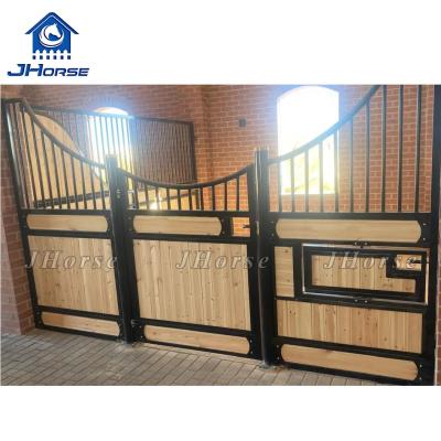 China Low Cost Horse Farm Pine Wood Galvanized Equine Products Horse Stall Front Door for Horse Stable with Feeder for sale