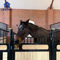 China Low Cost Horse Farm Pine Wood Galvanized Equine Products Horse Stall Front Door for Horse Stable with Feeder for sale