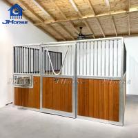 China Customized Classic Nice HDG Free Design Portable Sliding Horse Stables Horse Stall Front Temporary Feed Panels for sale