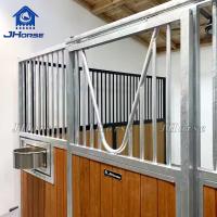 China Customized Classic Nice HDG Free Design Portable Sliding Horse Stables Horse Stall Front Temporary Feed Panels for sale