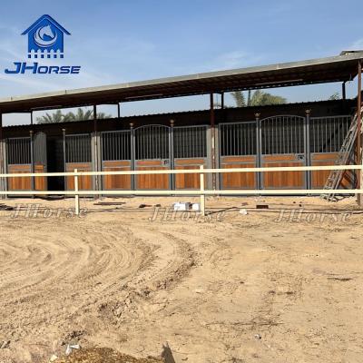 China Customized Horse Stall Fronts With Welded Weave Technique 2.3m Height Steel And Bamboo for sale