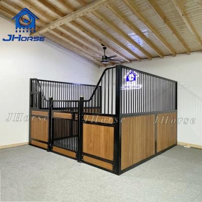 China Customized Horse Stall Fronts Made Of Steel And Bamboo For Stable Welded Weave Technique for sale