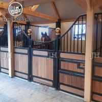 China Low Mesh Portable Cheap Wooden Farm Riding Horse Equipment Stables Horse Stall Front for sale