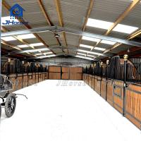 China Heavy Duty Powder Coated Horse Stable Box Equipment Equestrian Horse Stall Front With Feeder Window for sale