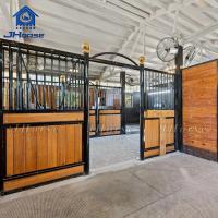 China Luxury Wood High Density Farm Equestrian Horse Stable Stalls Fronts Horses Sliding Door for sale