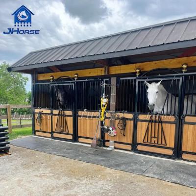China European Luxury Horse Stable Interior Wall Panels Internal Bamboo Horse Stall With Rolling Feeder Stable for sale