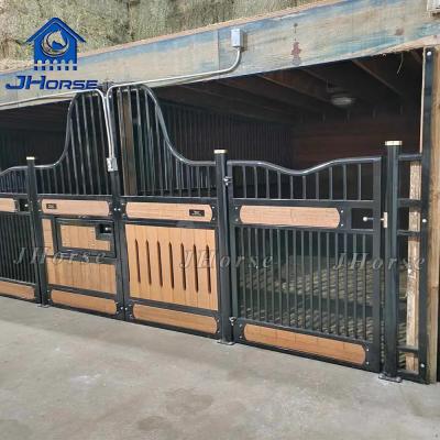 China European Style Powder Coated Bamboo Infill Metal Luxury Horse Stable Horse Stall Front Panels for sale